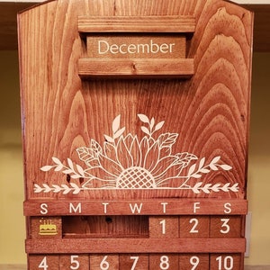 Perpetual Calendar Flower Wedding Gift Housewarming Holiday Sunflower ...
