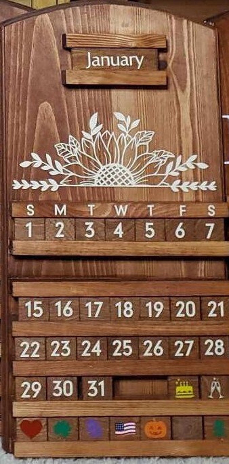 Perpetual Calendar Flower - Wedding Gift Housewarming Holiday Sunflower ...