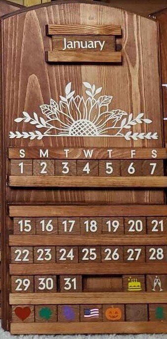 Perpetual Calendar Flower - Wedding Gift Housewarming Holiday Sunflower ...