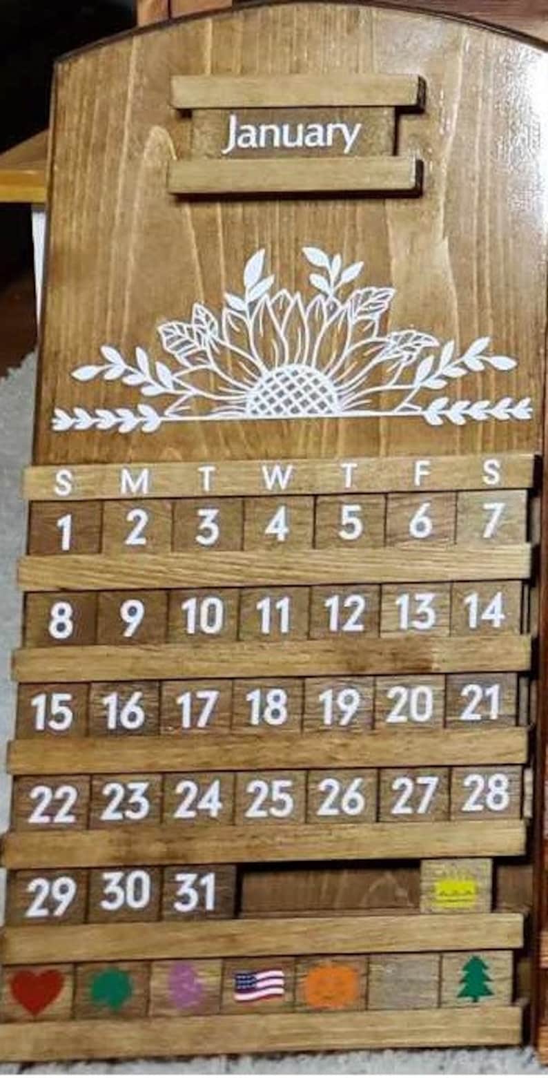 Perpetual Calendar Flower - Wedding Gift Housewarming Holiday Sunflower ...