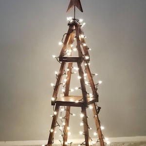 Wood Christmas Tree Shelf - Stackable Nesting 3 Tier Display Three Tier ...