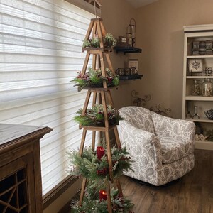 Wood Christmas Tree Shelf - Stackable Nesting 3 Tier Display Three Tier ...