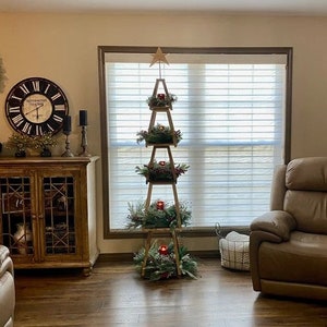 Wood Christmas Tree Shelf - Stackable Nesting 3 Tier Display Three Tier ...