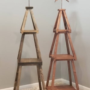 Wood Christmas Tree Shelf Stackable Nesting 3 Three Tier - Etsy