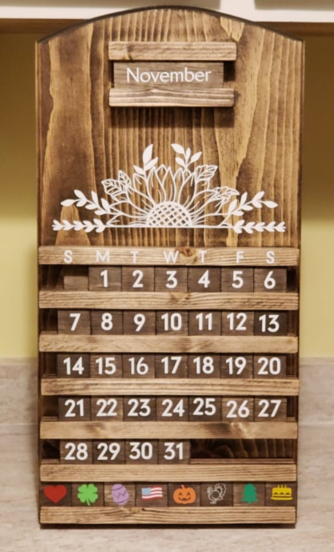 Perpetual Calendar Flower Wedding Gift Wood Calendar - Etsy