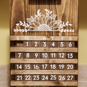 Perpetual Calendar Flower Wedding Gift Housewarming Holiday Sunflower ...