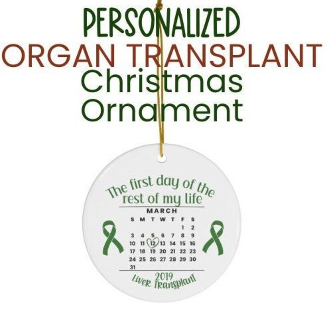 Personalized Organ Transplant Christmas Ornament: Keepsake Gift - Etsy