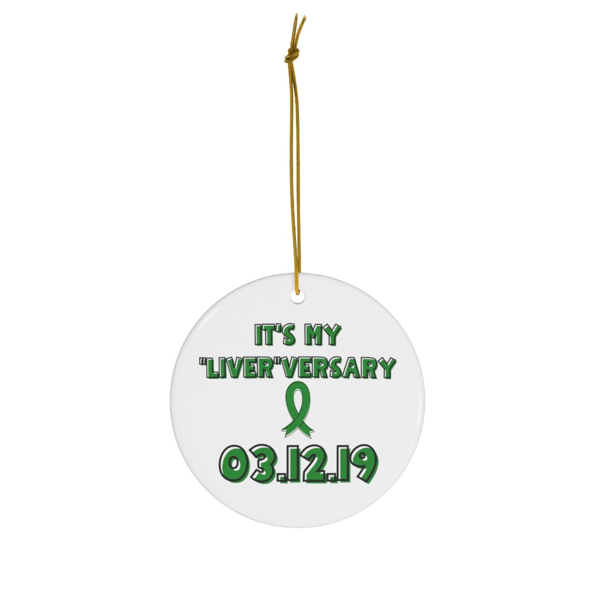 Personalized Liverversary Ceramic Christmas Ornament, Double Sided ...