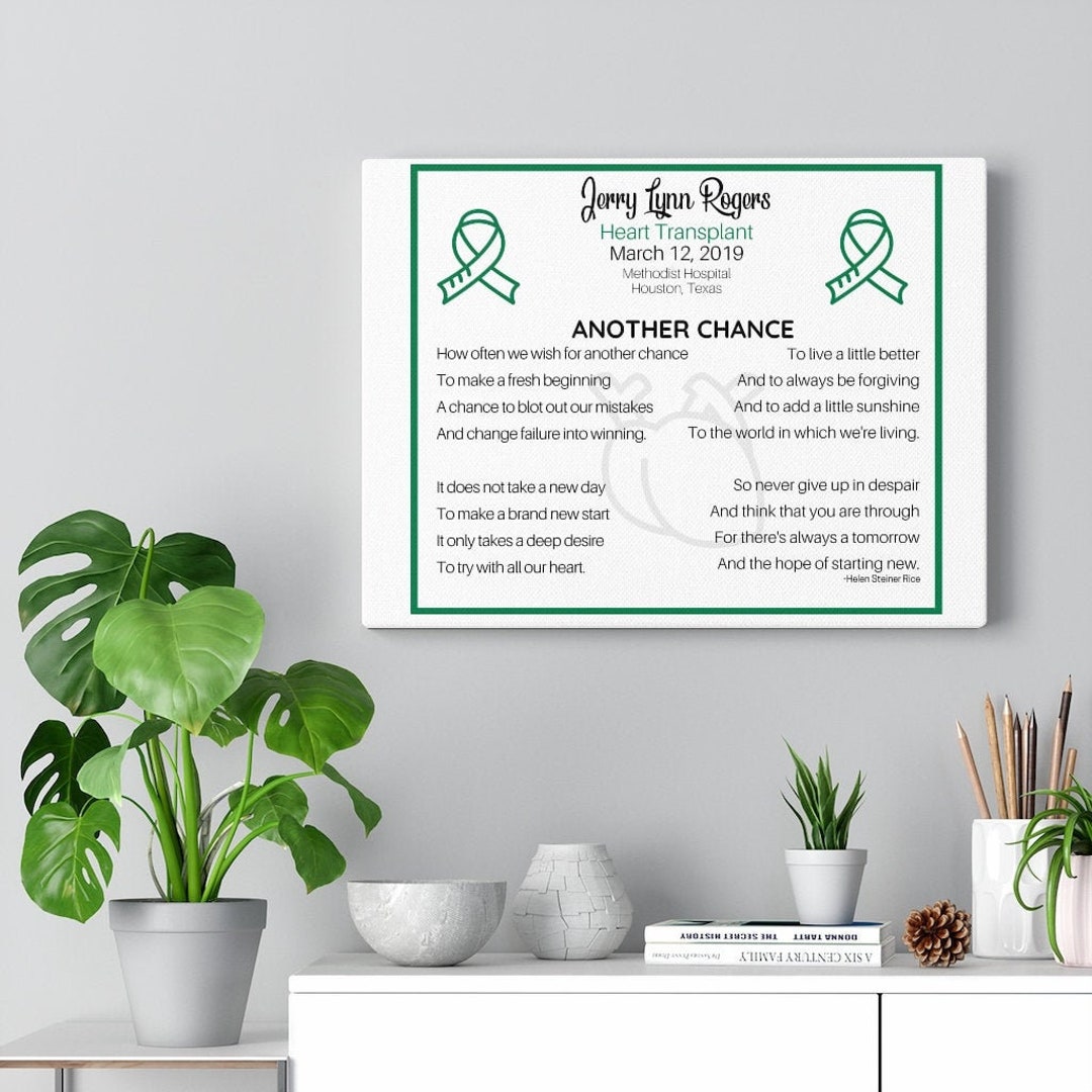 Organ Transplant Personalized Poem Gift; Date of Surgery for ...