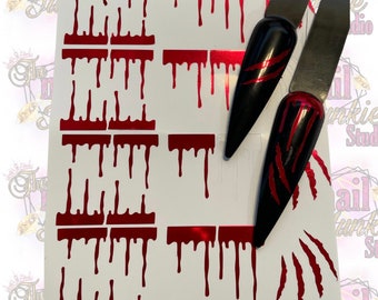 Blood Drip Nail Decals - Etsy