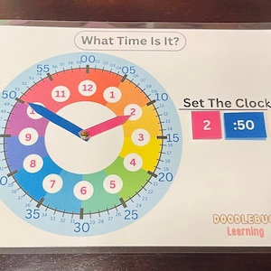 Kids Clock, Learn to Tell Time, Printable Learning Game, Homeschool ...