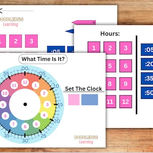 Kids Clock, Learn to Tell Time, Printable Learning Game, Homeschool ...