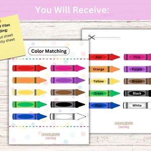 Color Matching Game, Busy Book Printable, Educational Activity ...
