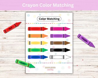 Colour-matching Crayon Activity for Toddlers, Busy Book, Homeschool ...