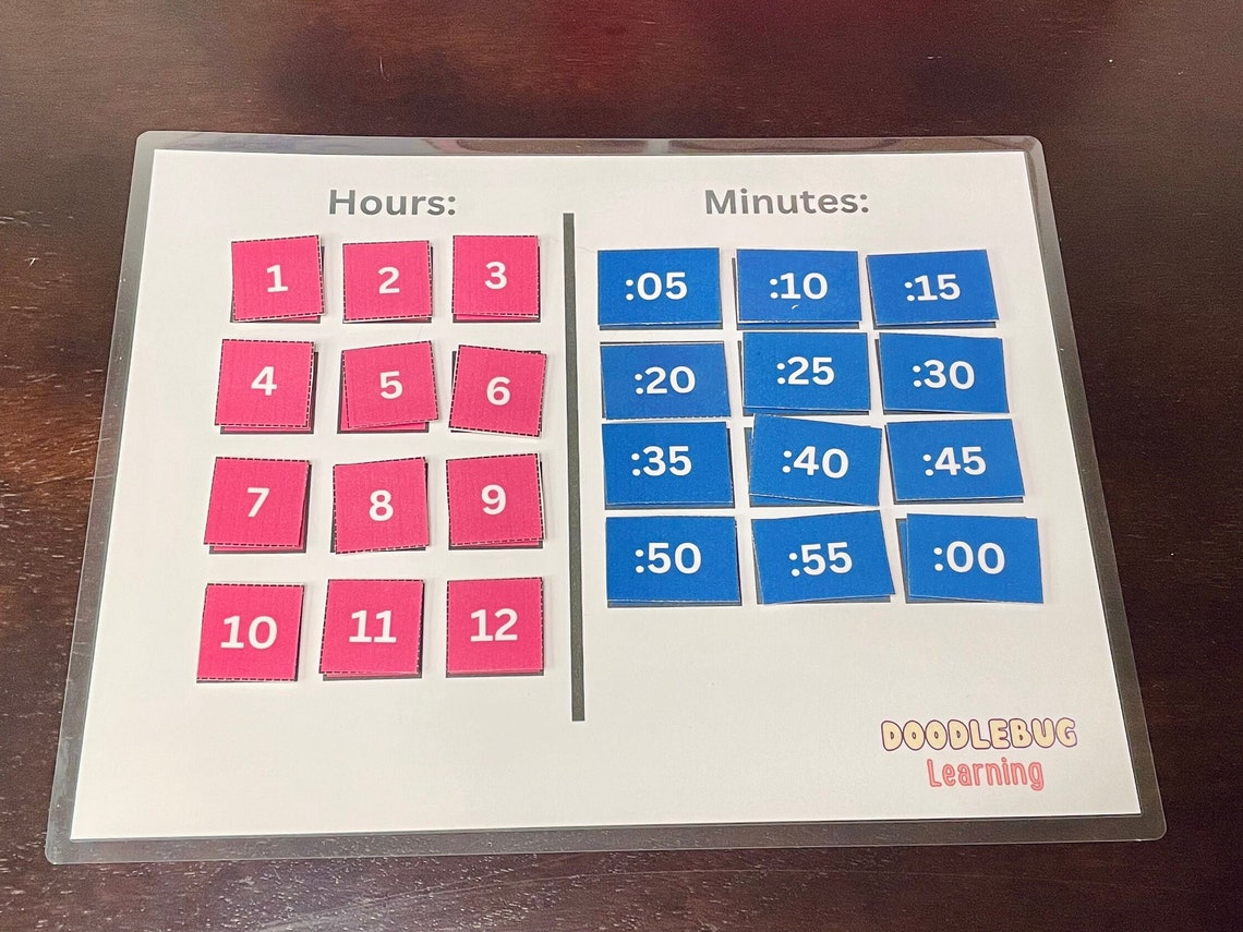 Kids Clock, Learn to Tell Time, Printable Learning Game, Homeschool ...