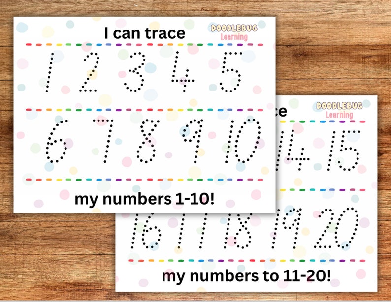 Numbers 1-20 Tracing Digital Product | Printable Page - Etsy