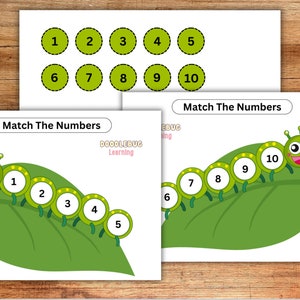 Counting to Ten Caterpillar Activity Printable, Learn to Count, Numbers ...