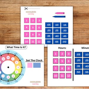 Kids Clock, Learn to Tell Time, Printable Learning Game, Homeschool ...