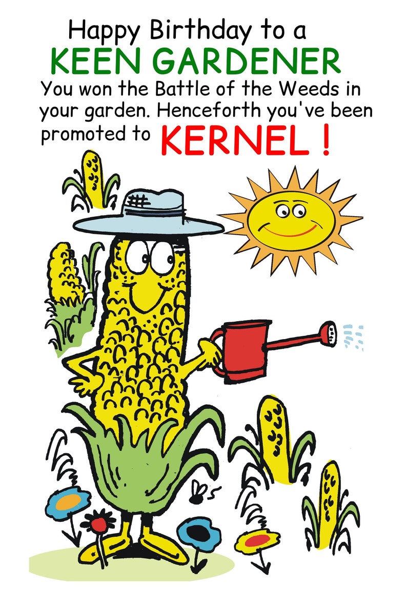 Cartoon Corn Cob Birthday Card Printable Download - Etsy