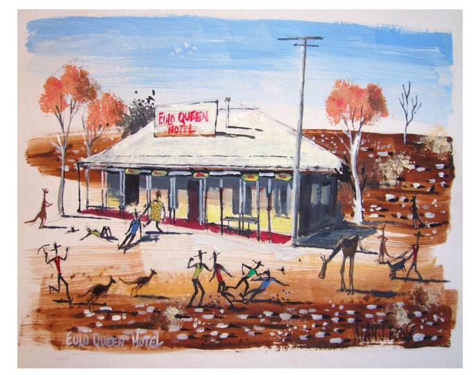 Quirky Printable of Cartoon Style Outback Australia Painting After ...
