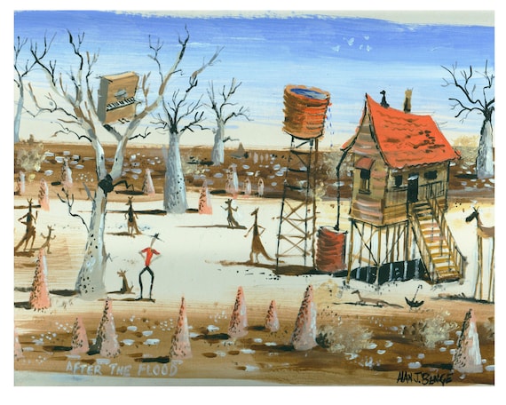 Quirky Printable of Cartoon Style Outback Australia Painting | Etsy