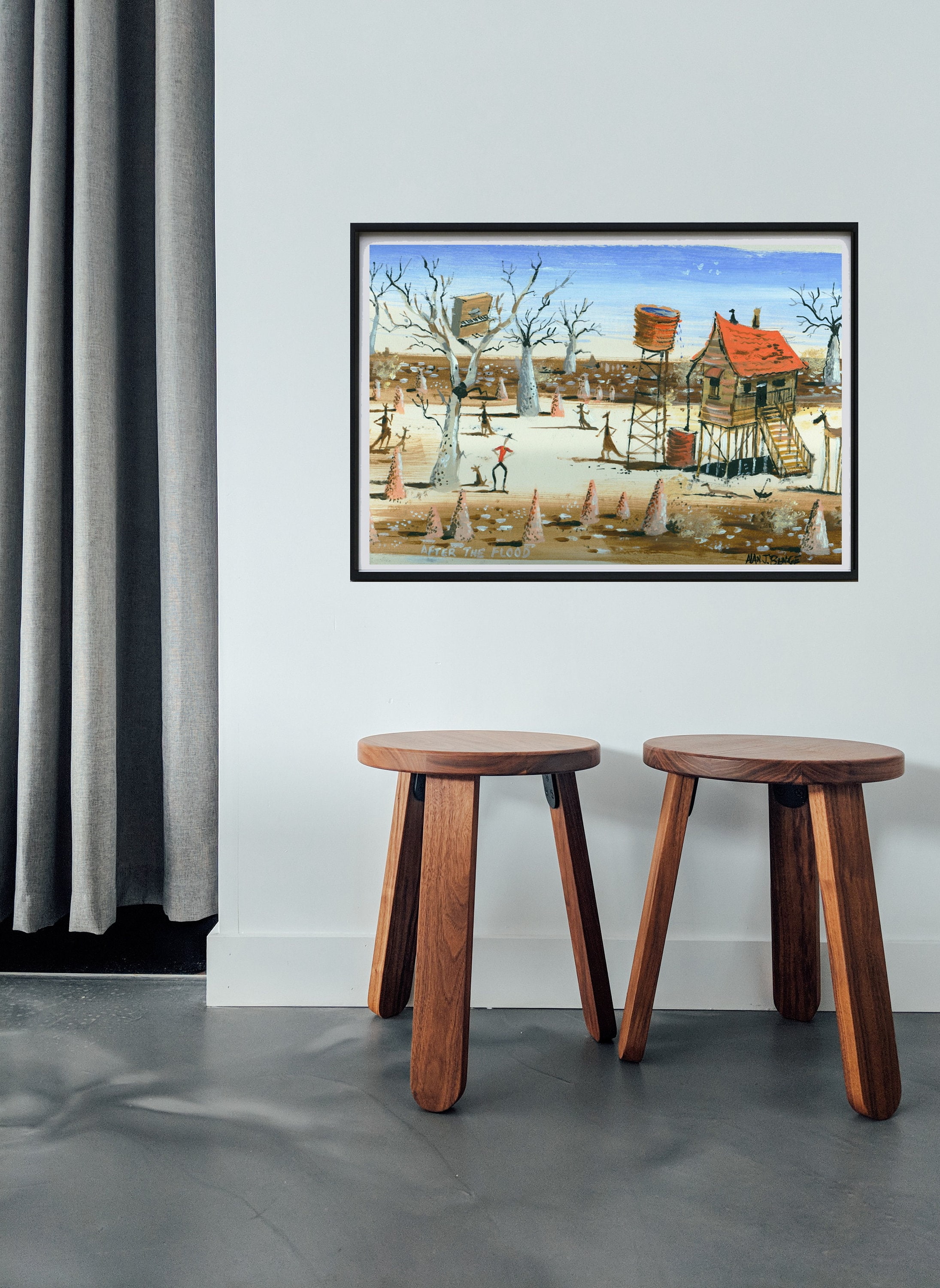Quirky Printable of Cartoon Style Outback Australia Painting After ...
