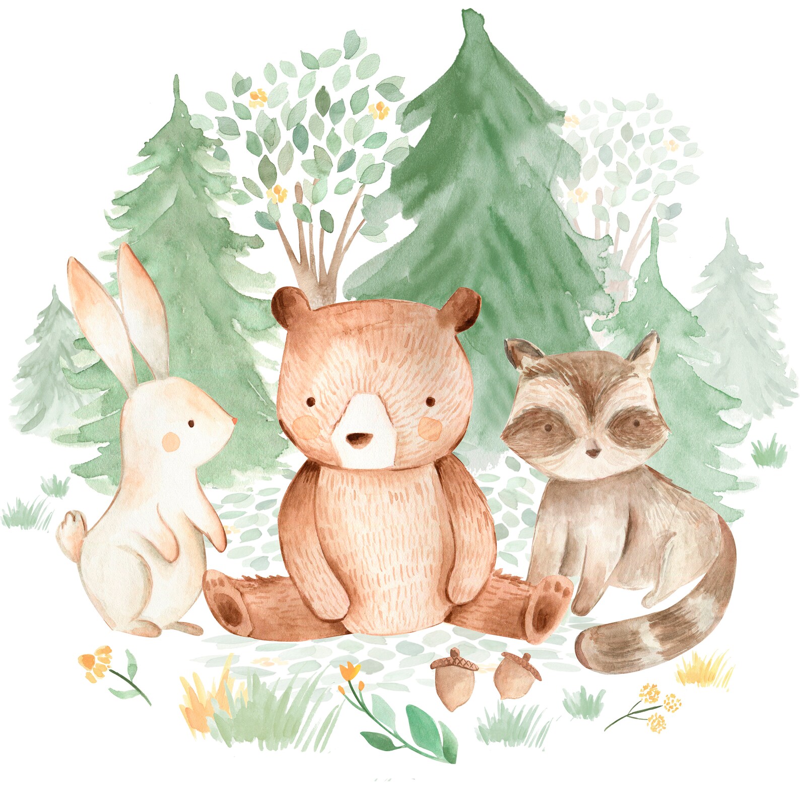 Pillow Panel Woodland Animals Pillow Woodland Cotton Pillow - Etsy