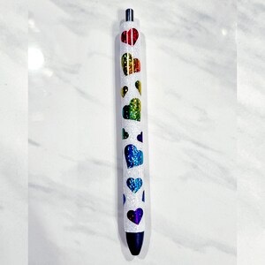 Rainbow Holographic Heart Pen / Holographic Pen / Rainbow Pen / Hearts ...