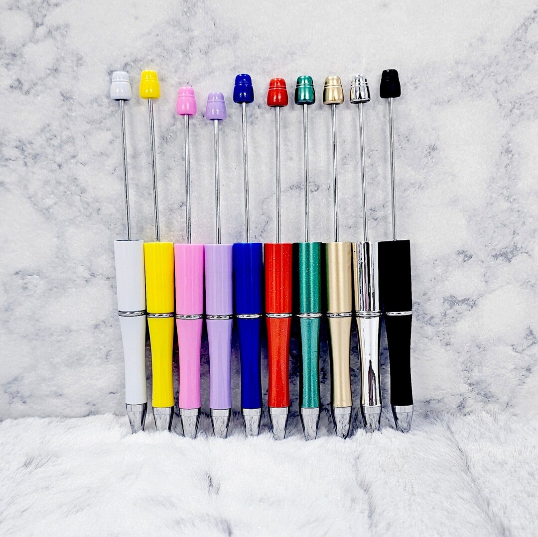 10 Pack / DIY Pens / Plastic Pens for Chunky Bubblegum Beads / Pen ...
