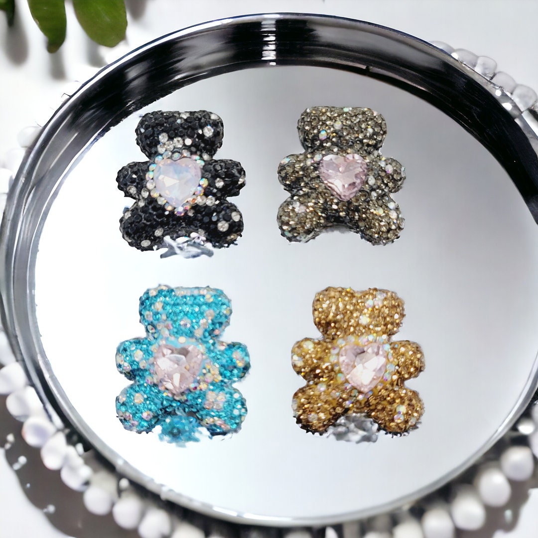Rhinestone Bears With Hearts Beads / Pen Bead / Pen Supplies / Pen ...