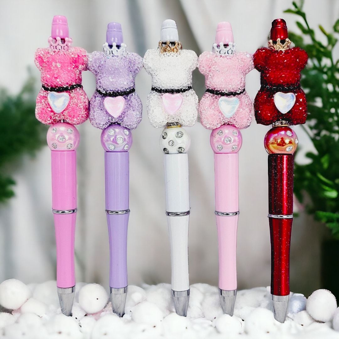 Teddy Bear Beaded Pen / Bling Pen / Sugar Bear Pen / Stocking Stuffer ...