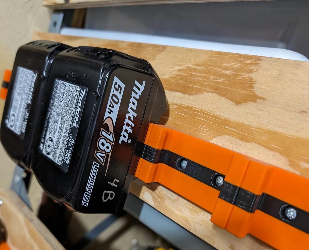 5pc Makita Wall Mount Tool Holder Hanger 18V 14V LXT Battery Van Drill ...