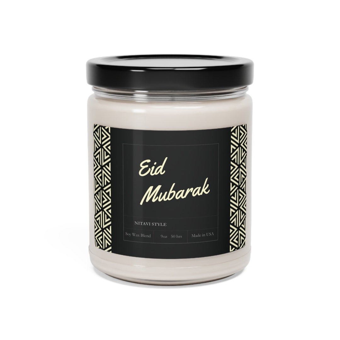 Eid Mubarak Scented Soy Blend Candle Eid Gift Basket Islamic Home Decor ...