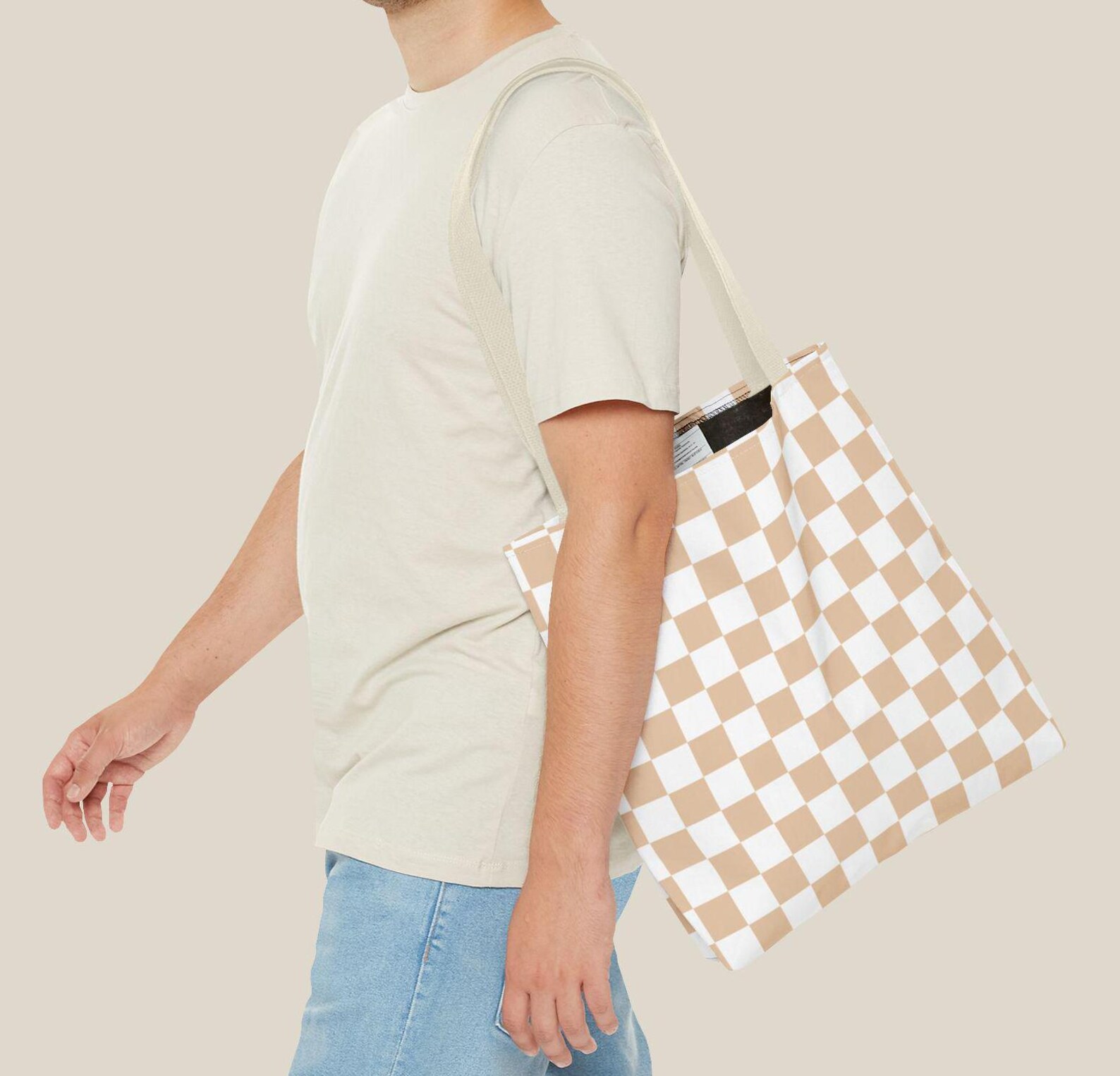 Checkered Travel Tote Market Shopping Bag Foodie Gifts Lovers Totes ...