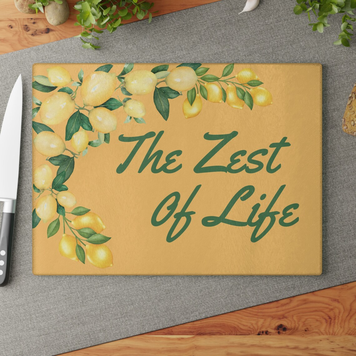 The Zest of Life Lemons Glass Cutting Board Gift New Apartment Home ...