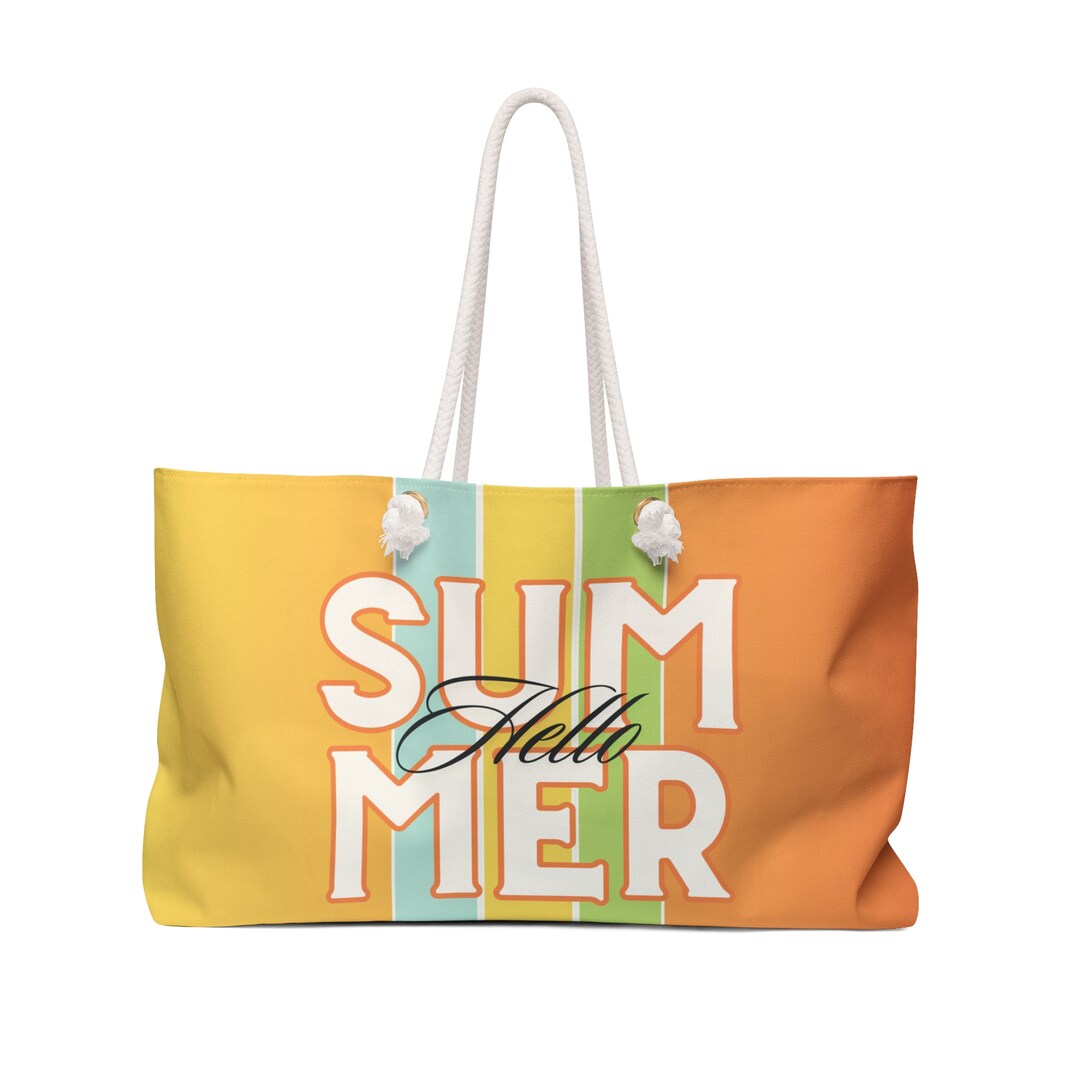 Hello Summer Weekender Tote Bag Stylish Durable Spacious Bag for Fun ...