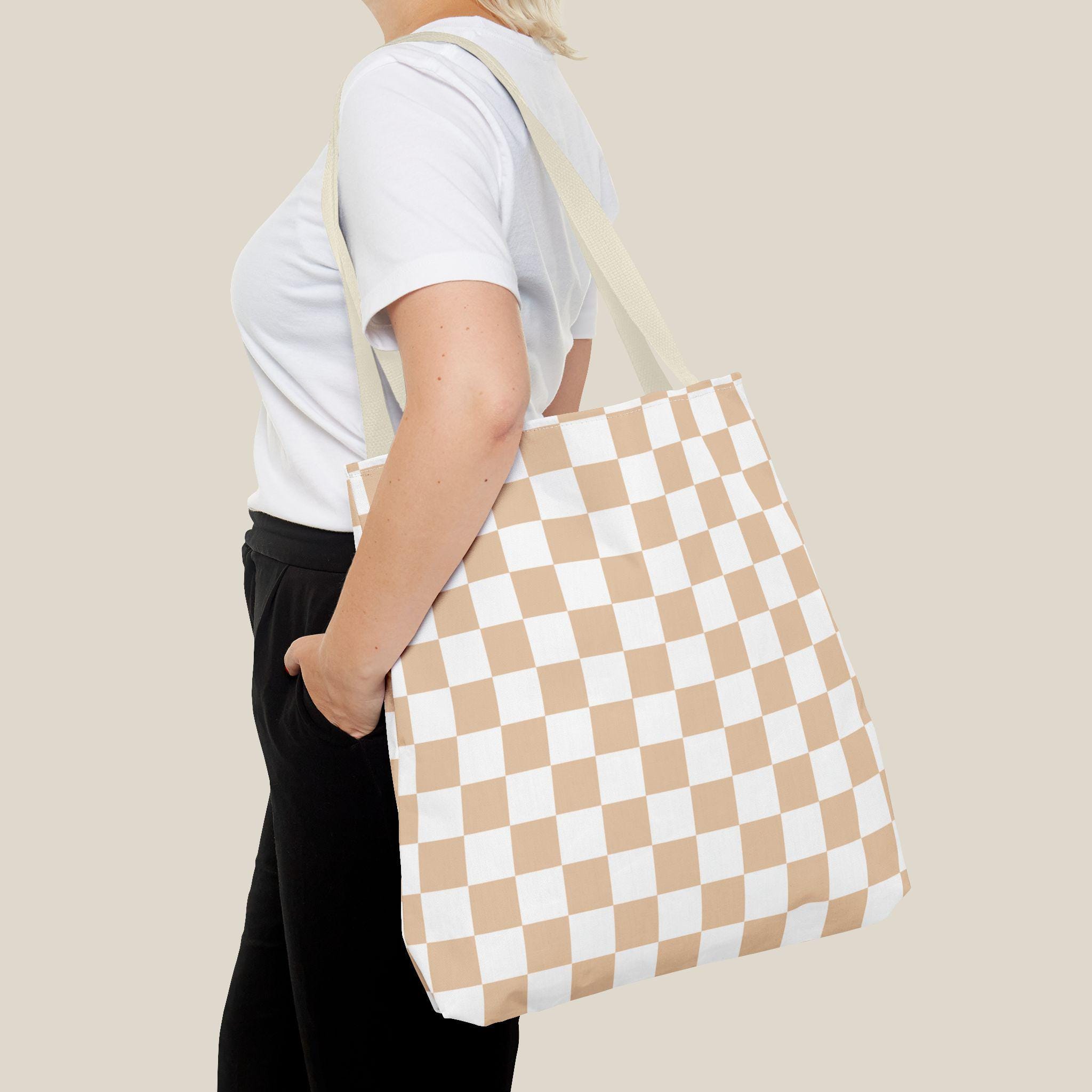 Checkered Travel Tote Market Shopping Bag Foodie Gifts Lovers Totes ...