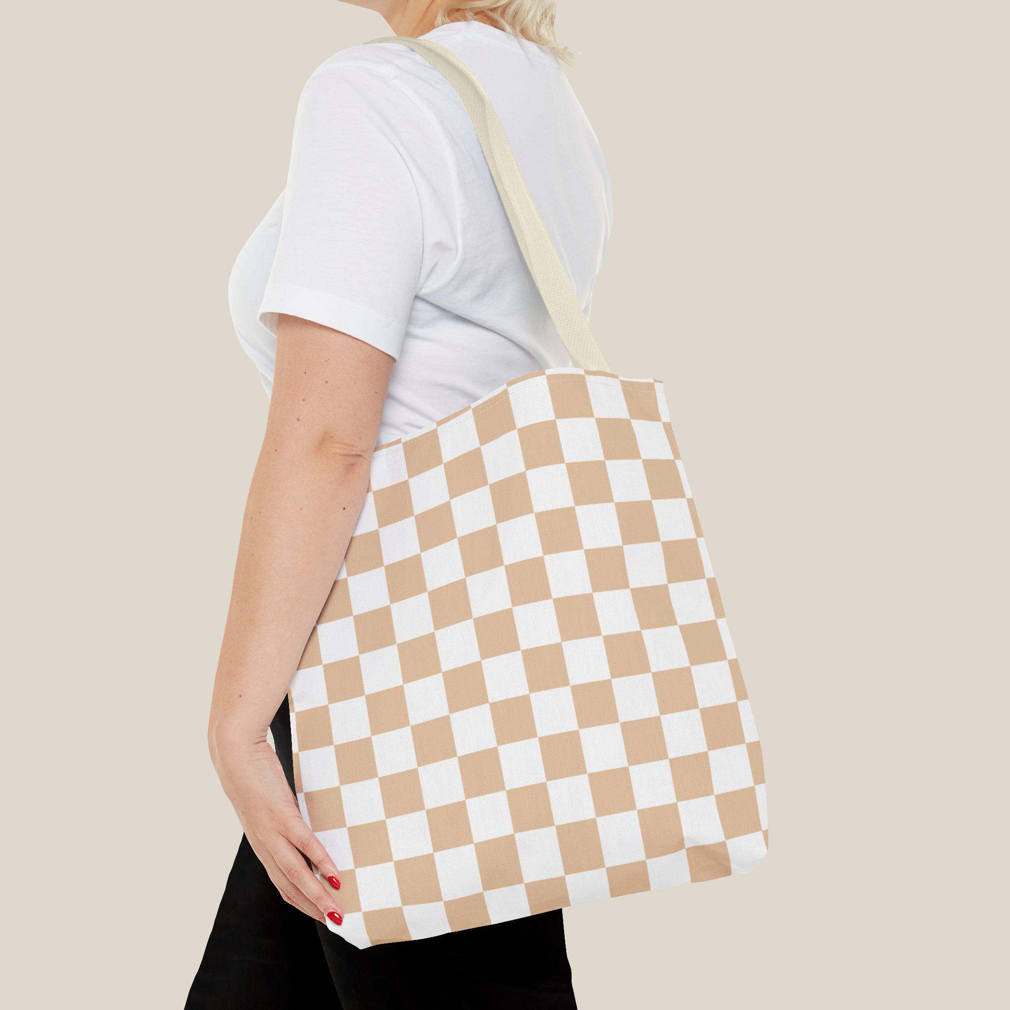 Checkered Travel Tote Market Shopping Bag Foodie Gifts Lovers Totes ...