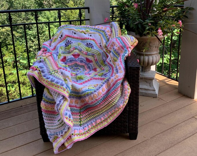 Spring Fling Garden Crochet Blanket - Etsy