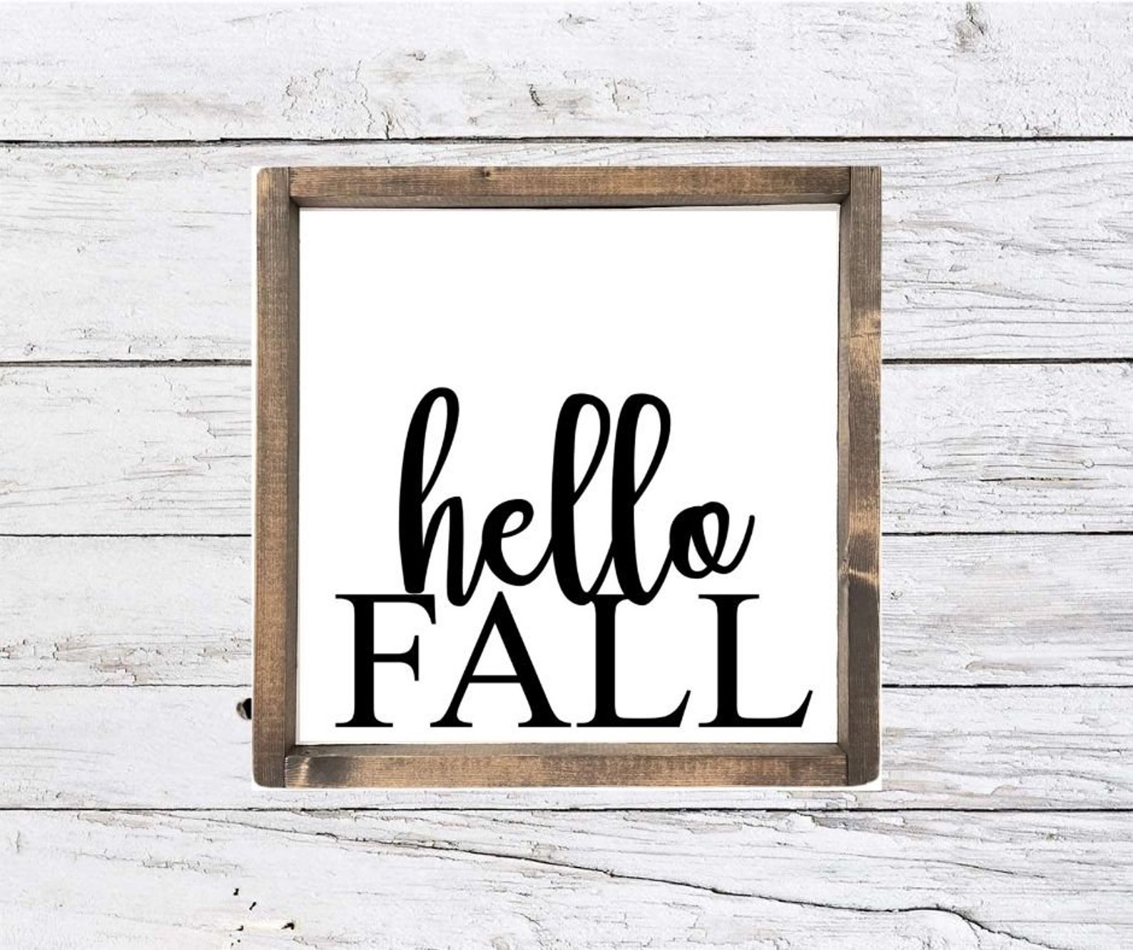 Hello Fall | Framed Fall Sign | Fall Decor - Etsy