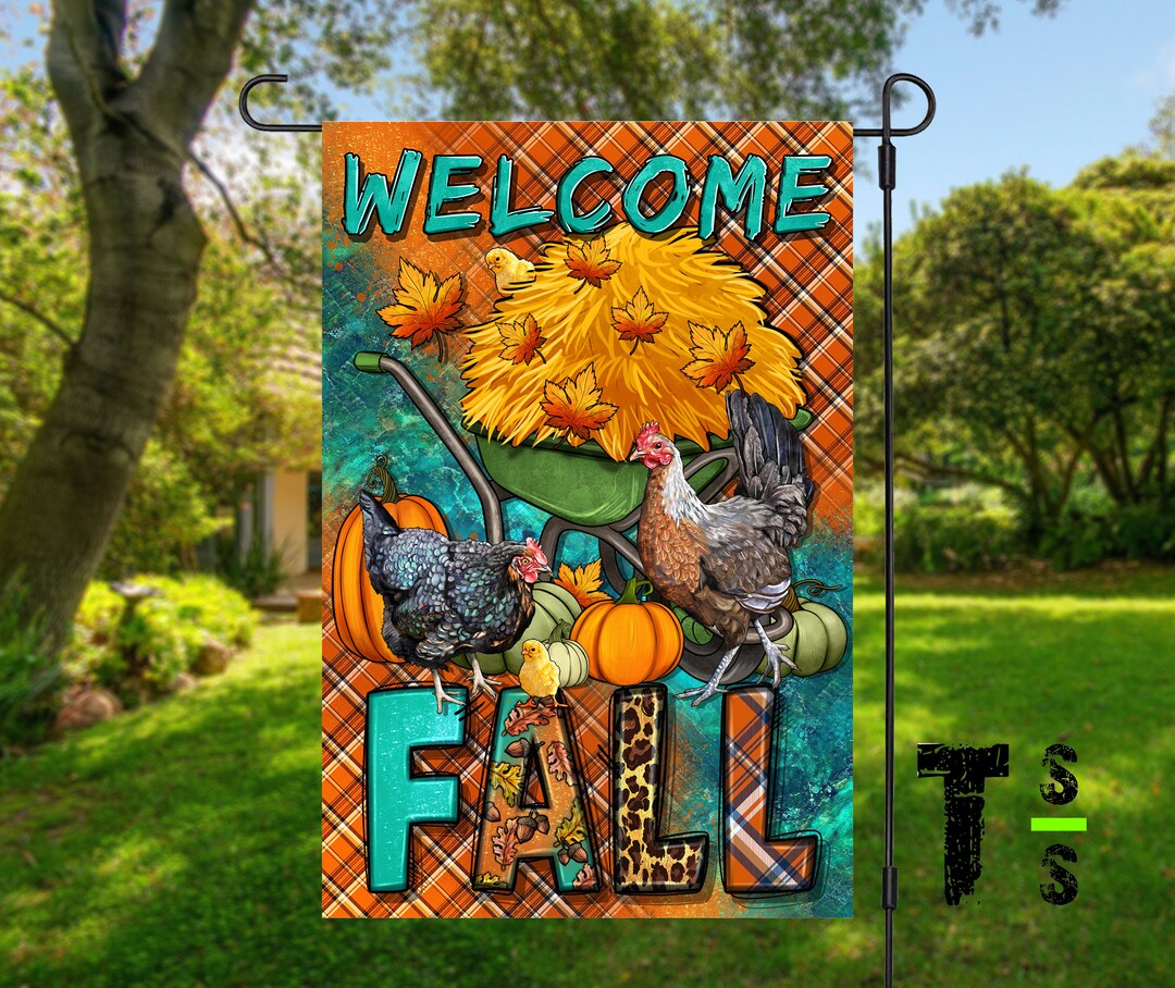 Fall - Welcome Fall Farm Animals Flag - Etsy