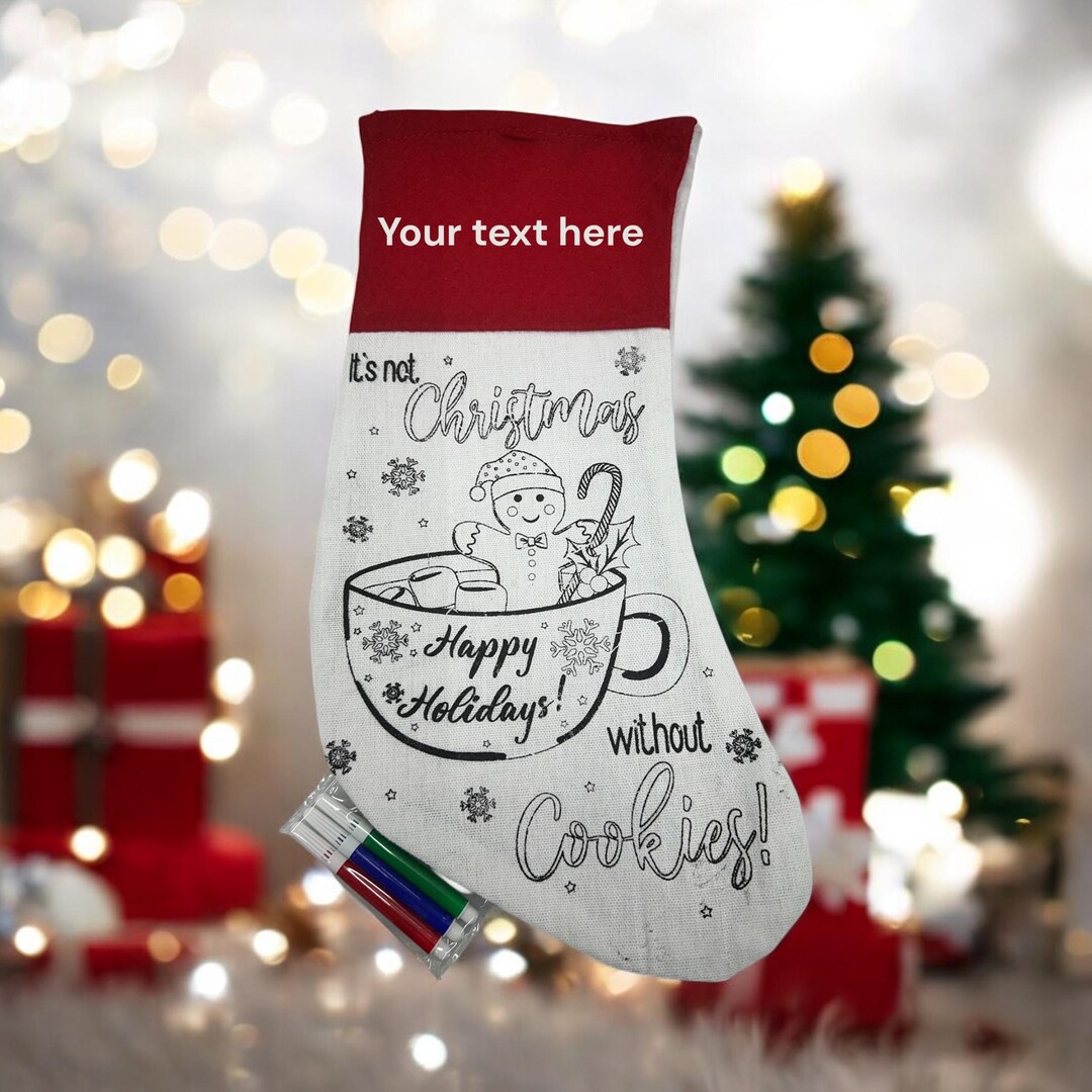 Holiday Coloring Stockings, Coloring Gift Stocking, Christmas Coloring ...