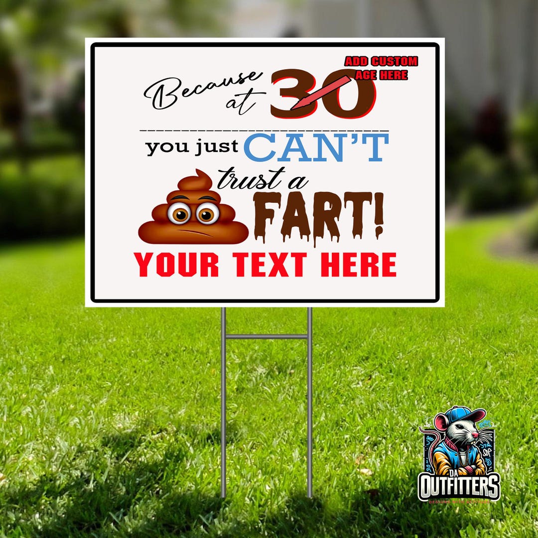 Funny Birthday Yard Sign: Custom Outdoor Party Decoration With H-stake ...
