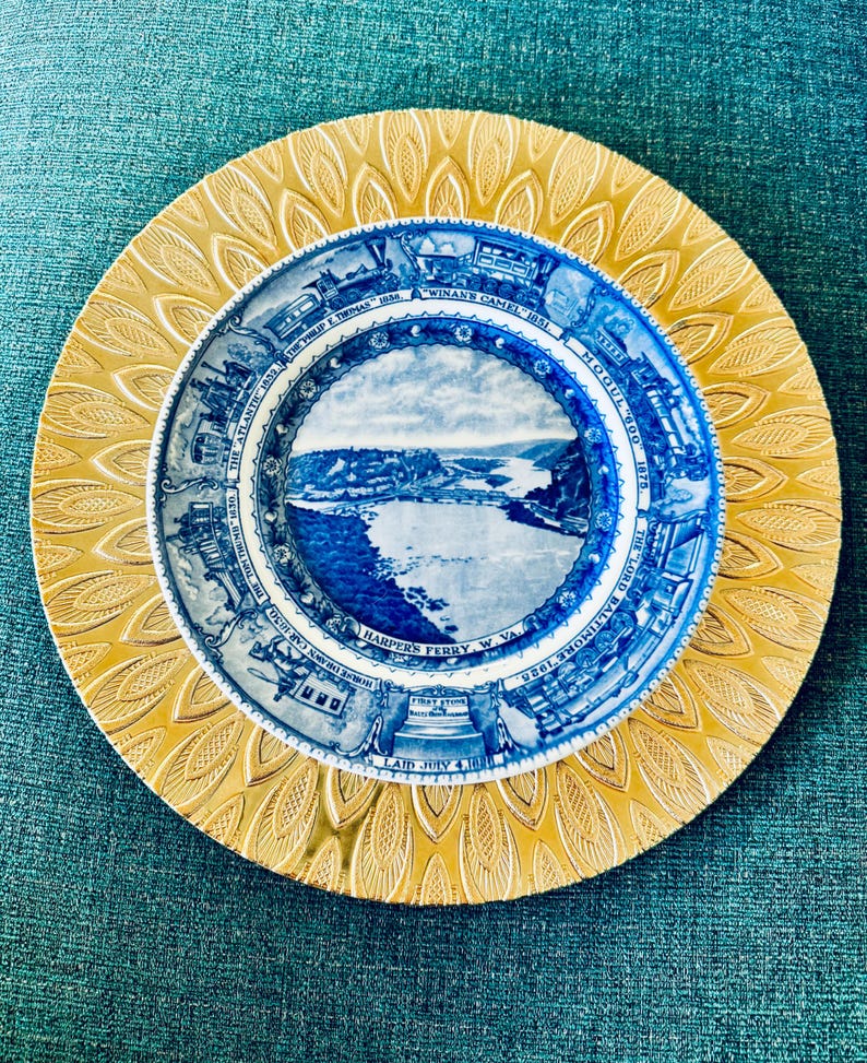 LAMBERTONS harpers Ferry Train Centenary Plate 1827-1927: BALTIMORE ...