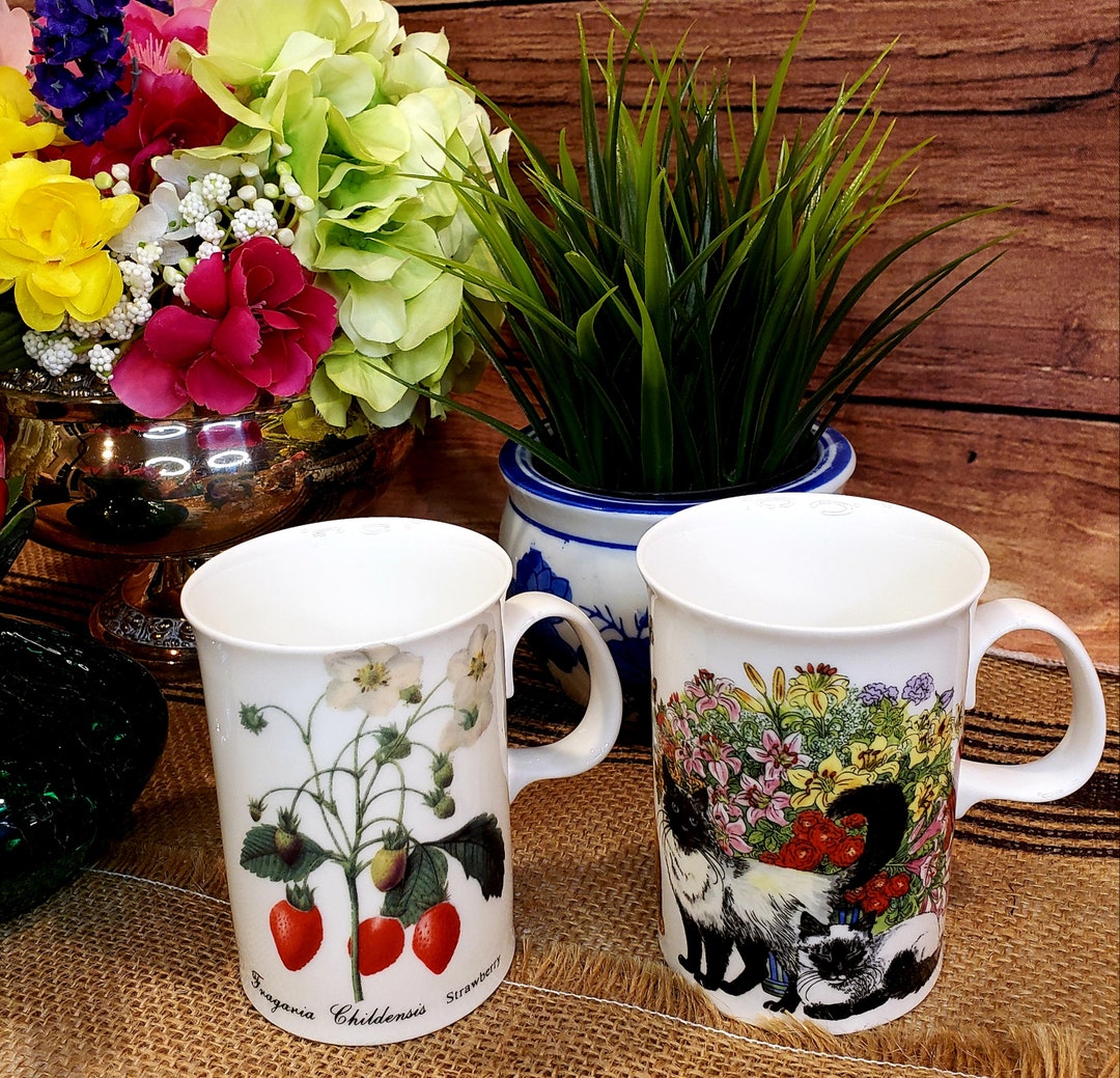 Sophisticats' Dunoon Cats Among Flowers Tea Mug, Scullard Design ...