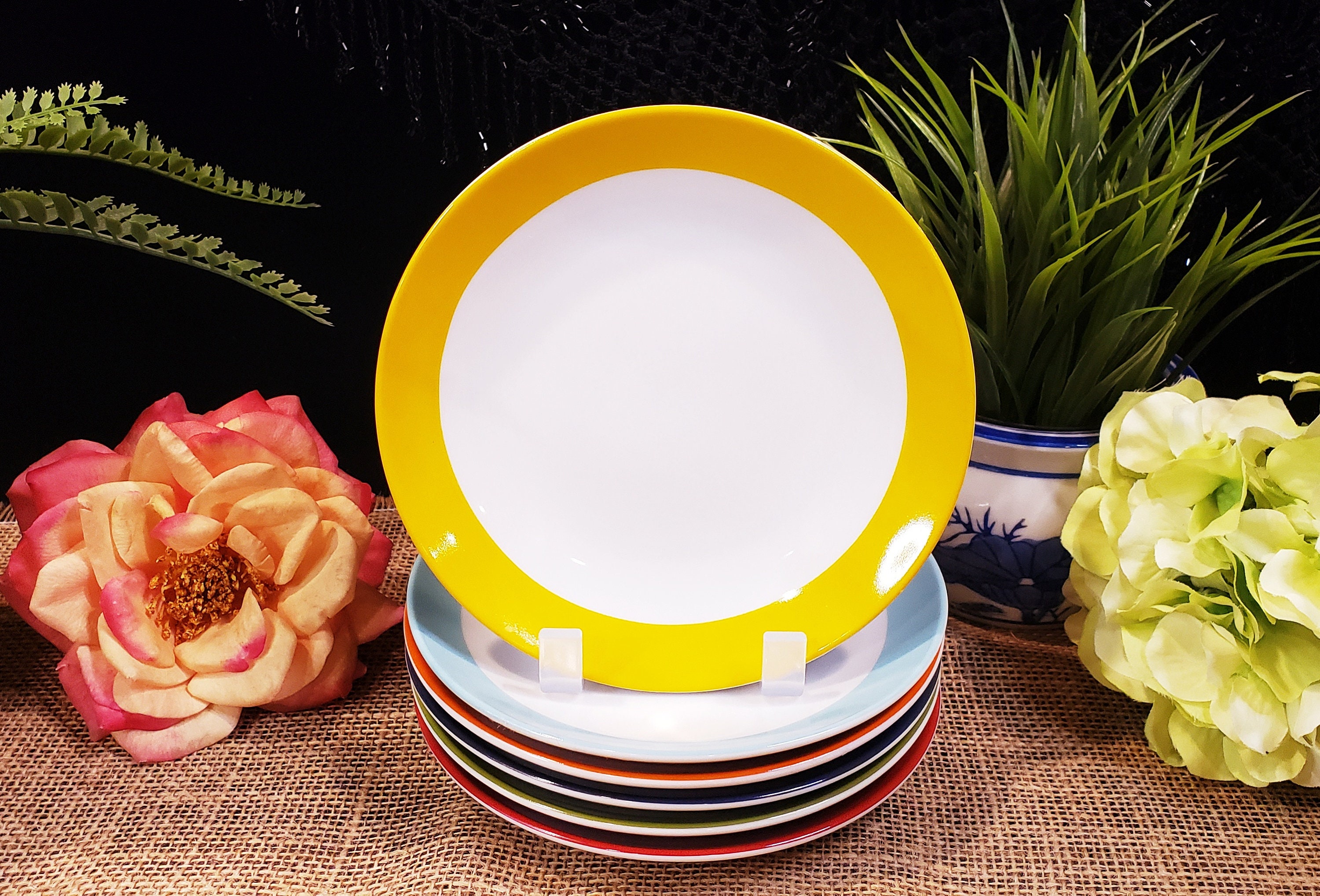 Crate & Barrel Color Banded Appetizer Tidbit or Dessert - Etsy