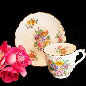 COALPORT fragrance DEMITASSE, Vintage Floral Bone China Tea Cup ...