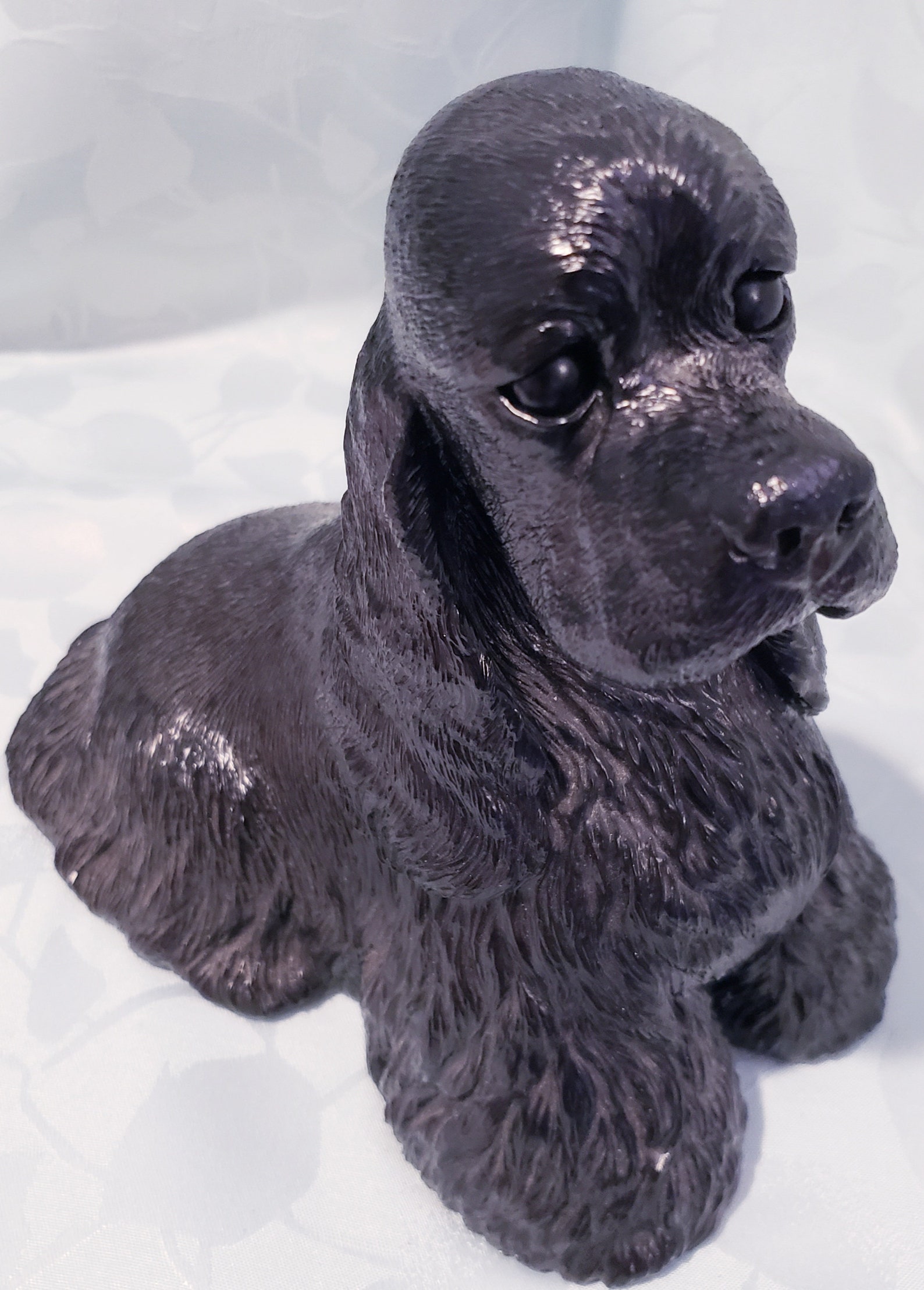 Large Black Resin English Cocker Spaniel Figurine Soulful - Etsy