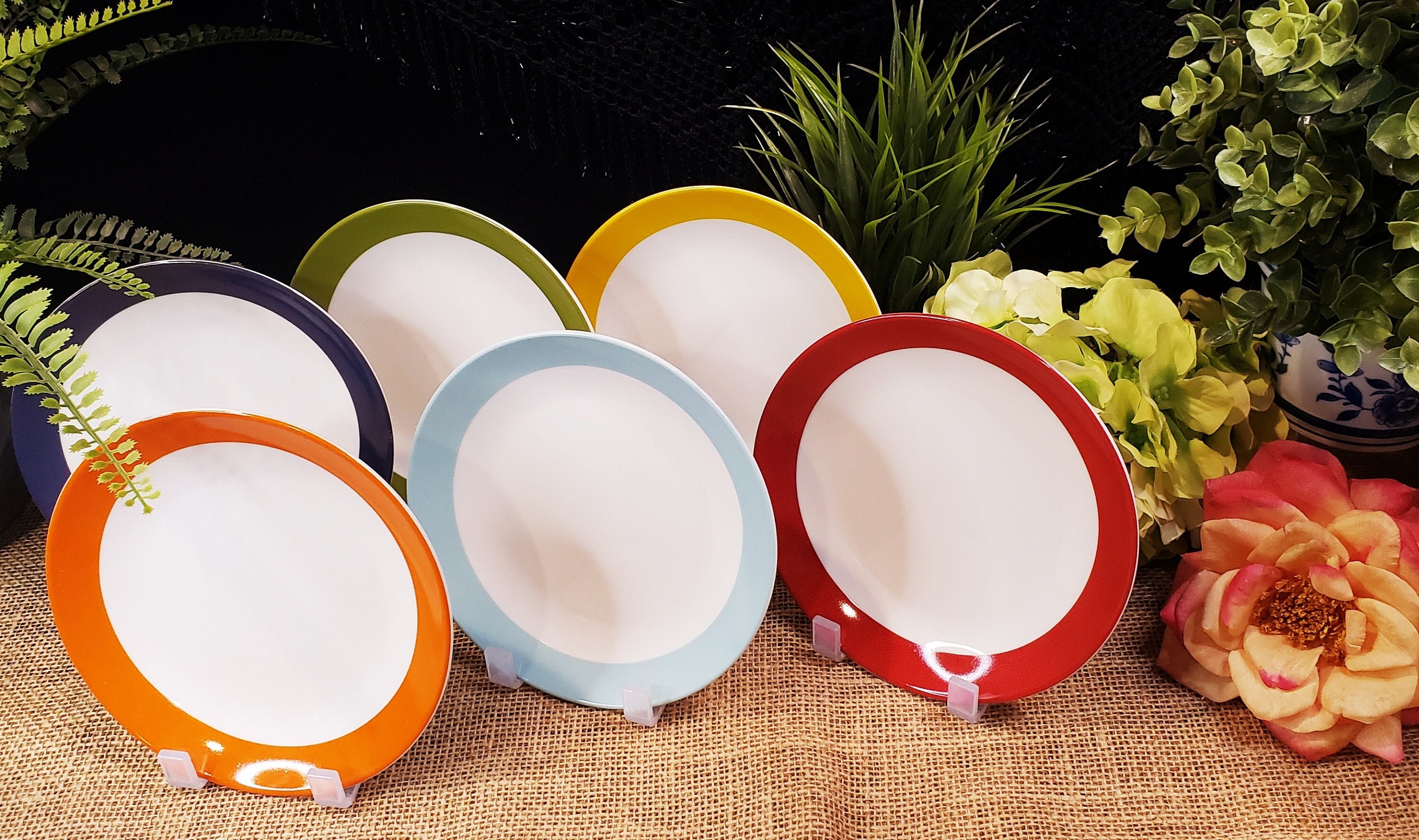 Crate & Barrel Color Banded Appetizer Tidbit or Dessert - Etsy