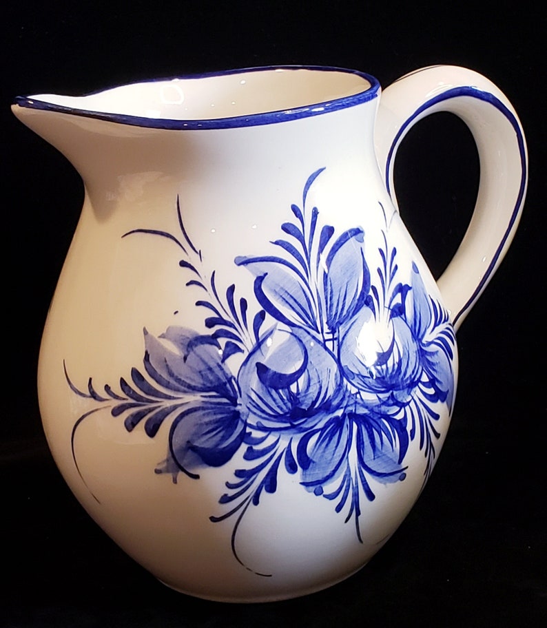 BLUE DELFT Pottery PITCHER Vintage Dutch Water Milk or Wine - Etsy
